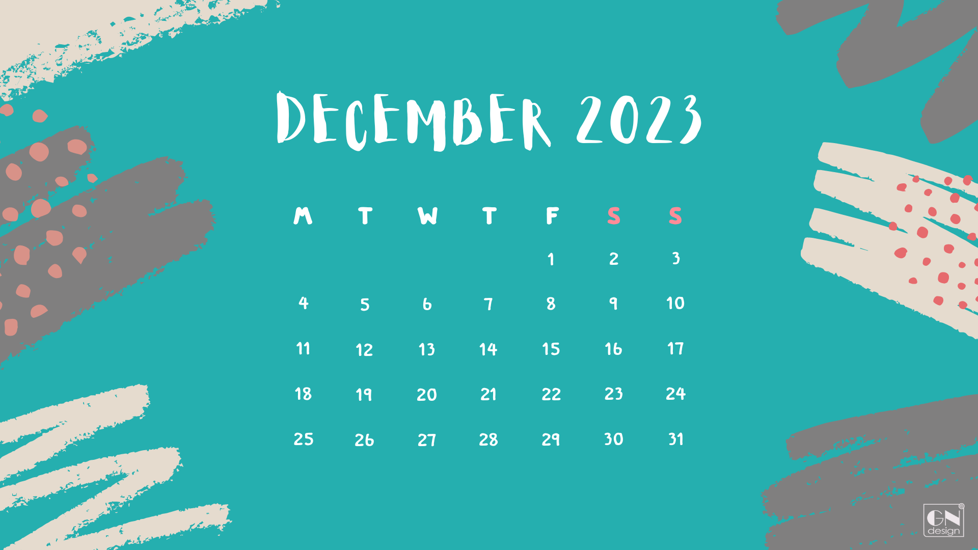 Screensaver, Desktop-Calendar & Monthly Planner for December - Gerta.eu